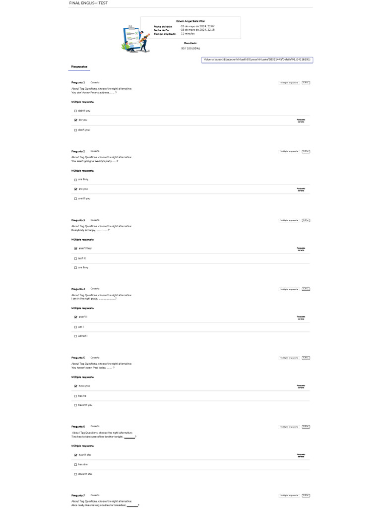 Cuestionario Finish | PDF