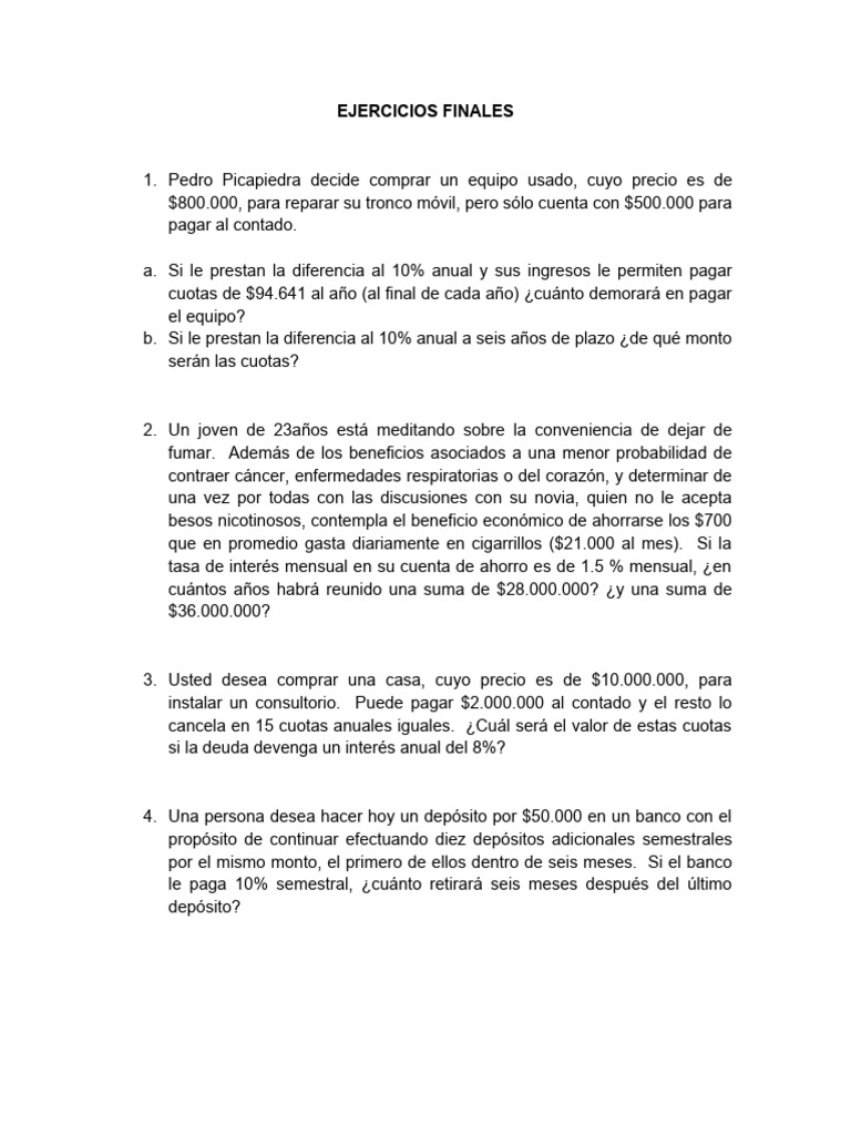 Ejercicios Finales | PDF