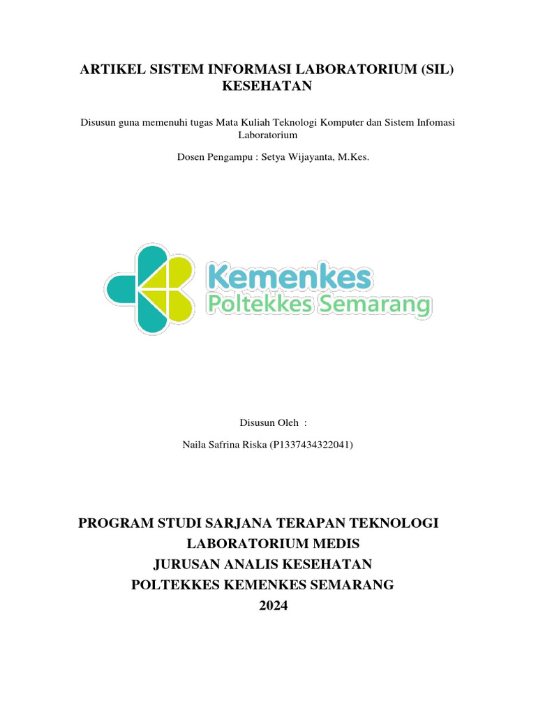 Artikel Sistem Informasi Laboratorium | PDF