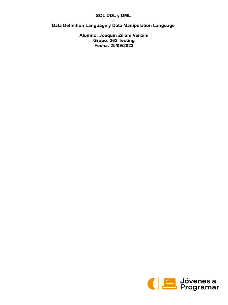 DDL DML y Transacciones | PDF | SQL | Diseño de software