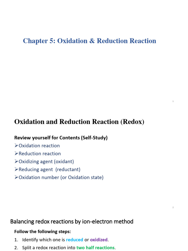 Oxidation and Reduction | Download Free PDF | Redox | Electrode