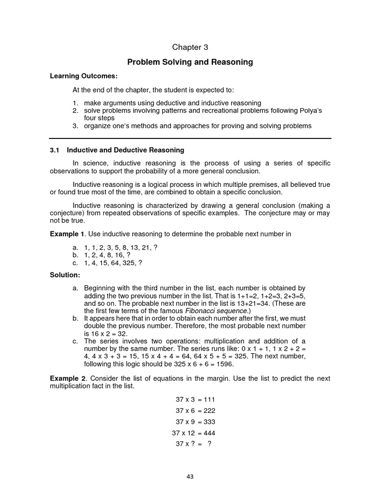 Chap 3 | PDF | Inductive Reasoning | Deductive Reasoning