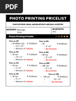 Pricelist Printing | PDF | Office Work | Computing