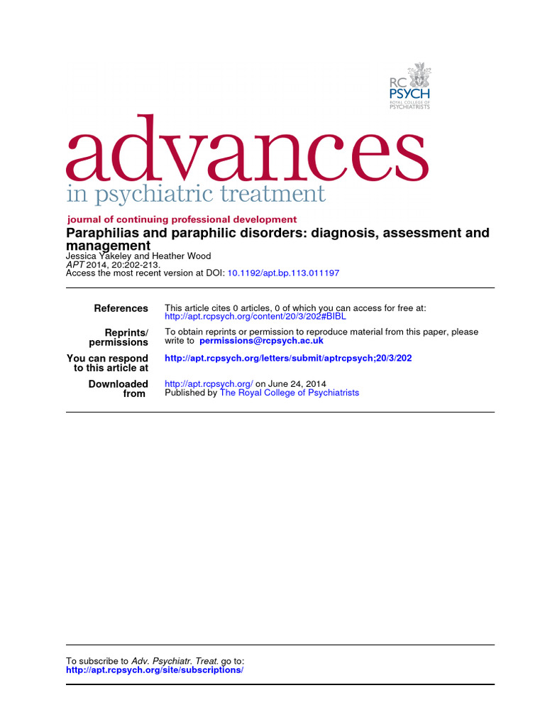 Paraphilias and Paraphilic Disorders | Download Free PDF | Mental ...