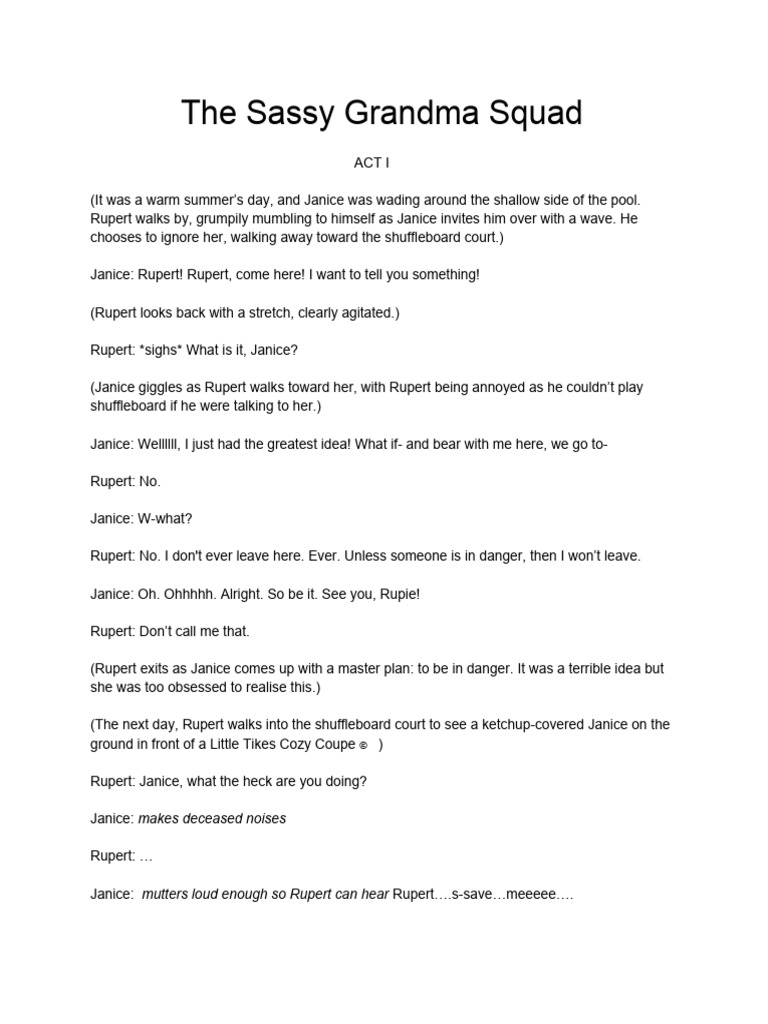 The Sassy Grandma Squad | PDF