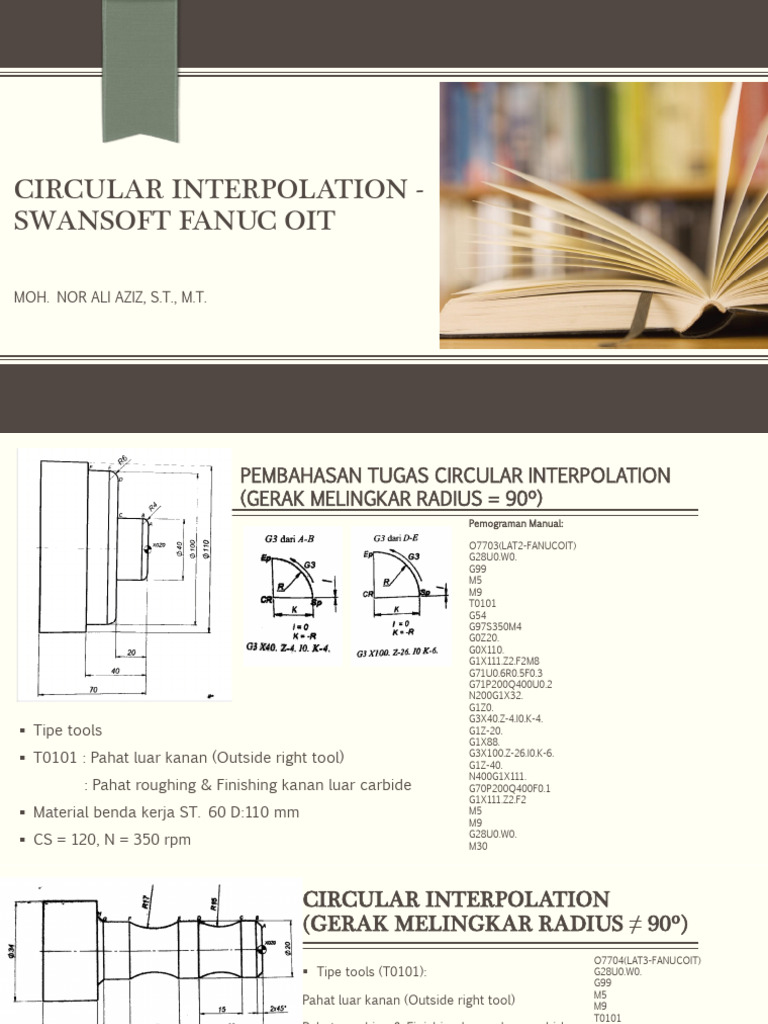 Circular Interpolation Pembahasan Tugas - Swansoft Fanuc OiT | PDF