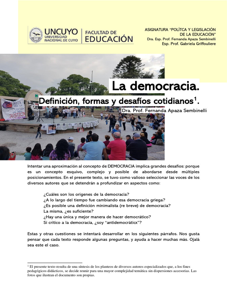 Apaza Sembinelli. DEMOCRACIA | PDF | Democracia | Ideologías políticas
