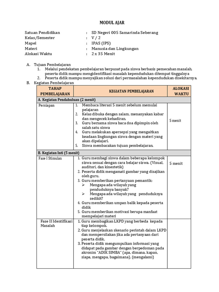 Modul Ajar SSK | PDF