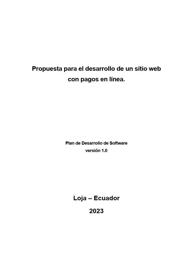 Propuesta para El Desarrollo Pagina Web | PDF | Ingeniería de software | Software
