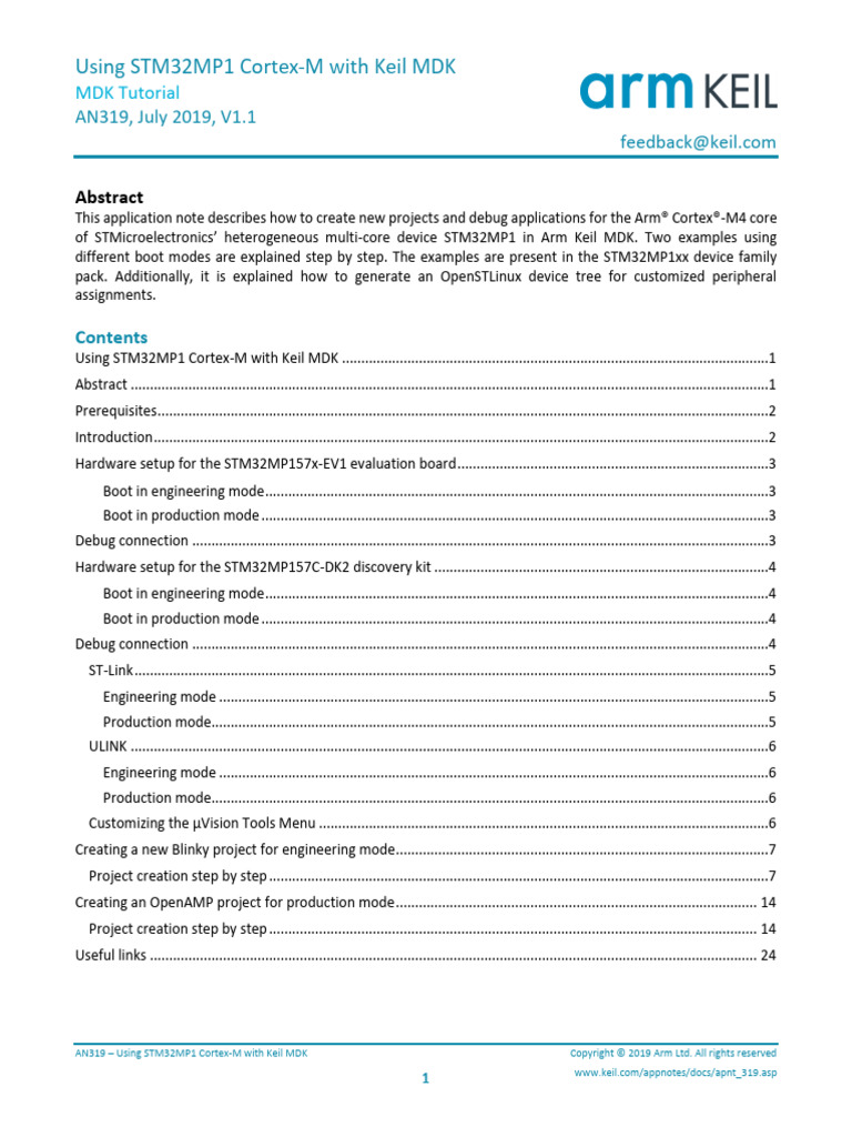 Using STM32MP1 Cortex-M With Keil MDK | PDF | Booting | Operating System