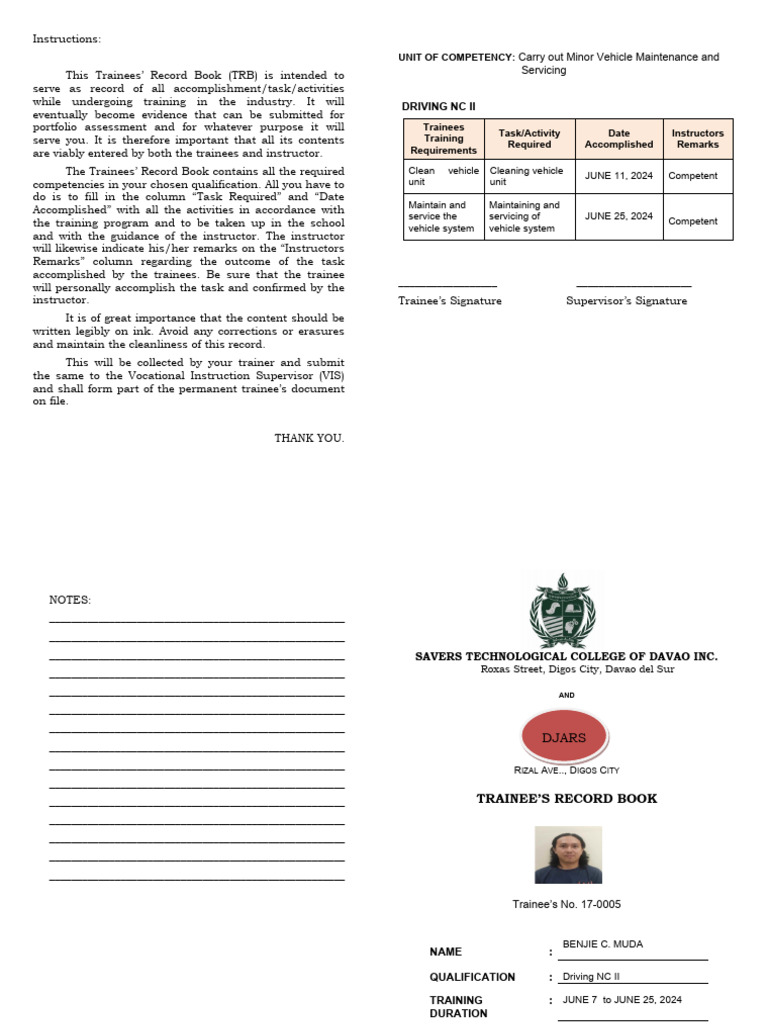 Trainees-Record-Book (1) | PDF