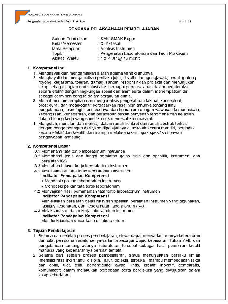 5.0. RPP Pengenalan Lab | PDF