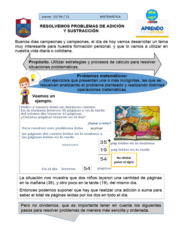 Resolución de Problemas Matemáticos | PDF | Sustracción