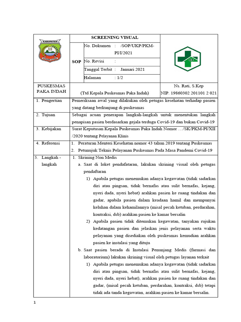 Ep.1 SOP Screening Visual | PDF
