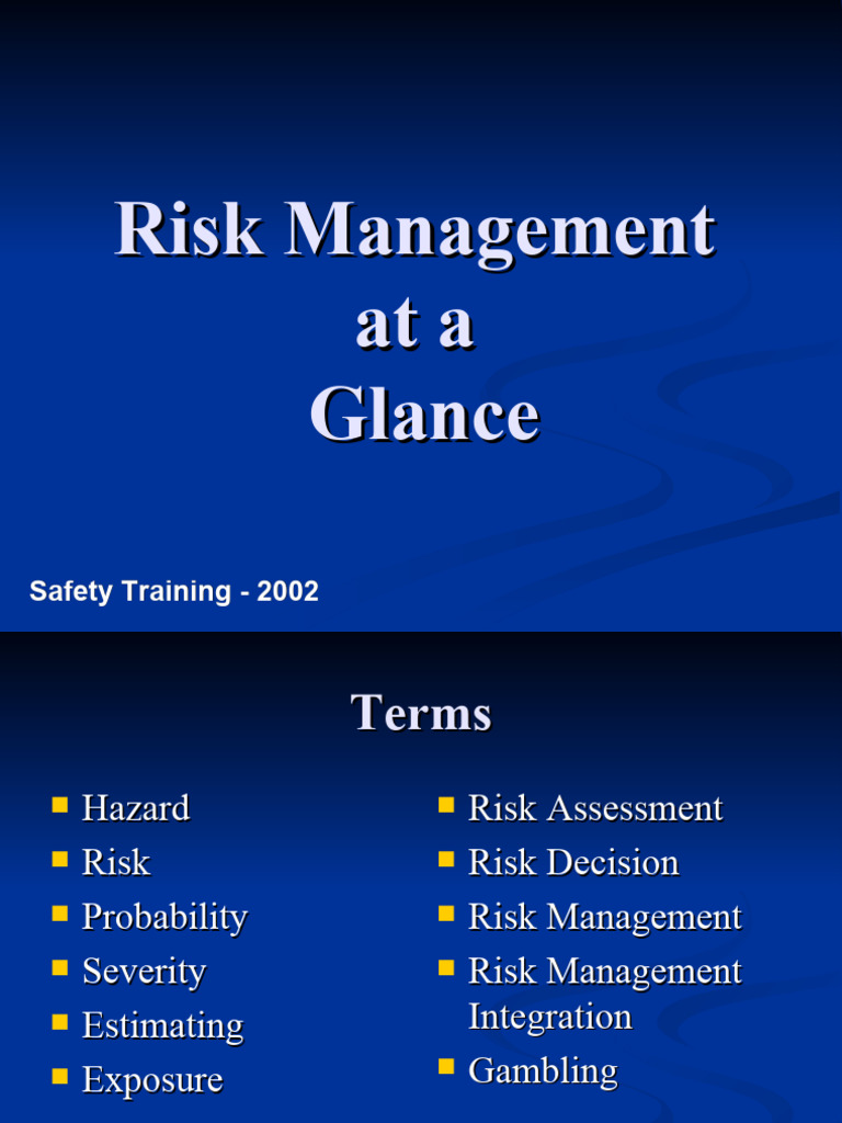 GWH Risk Management at A Glance | PDF | Risk | Occupational Safety And ...