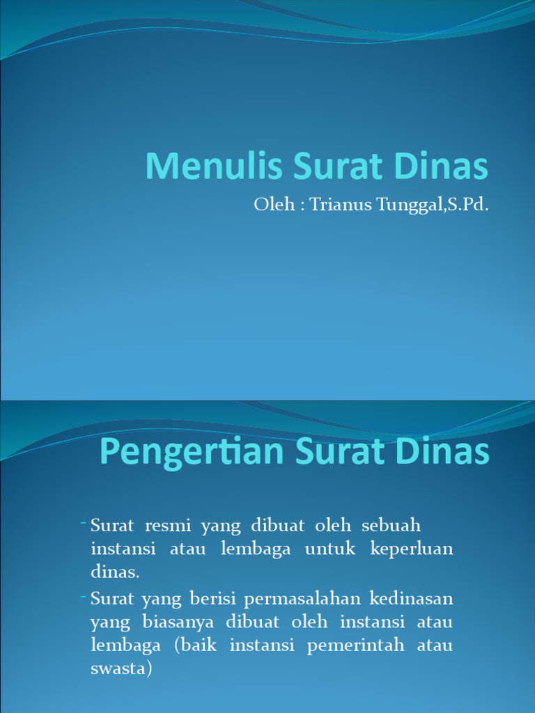 Panduan Menulis Surat Dinas Resmi | PDF