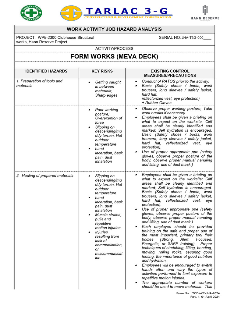 Form Works (MEVA DECK) | PDF | Labor Relations | Workplace