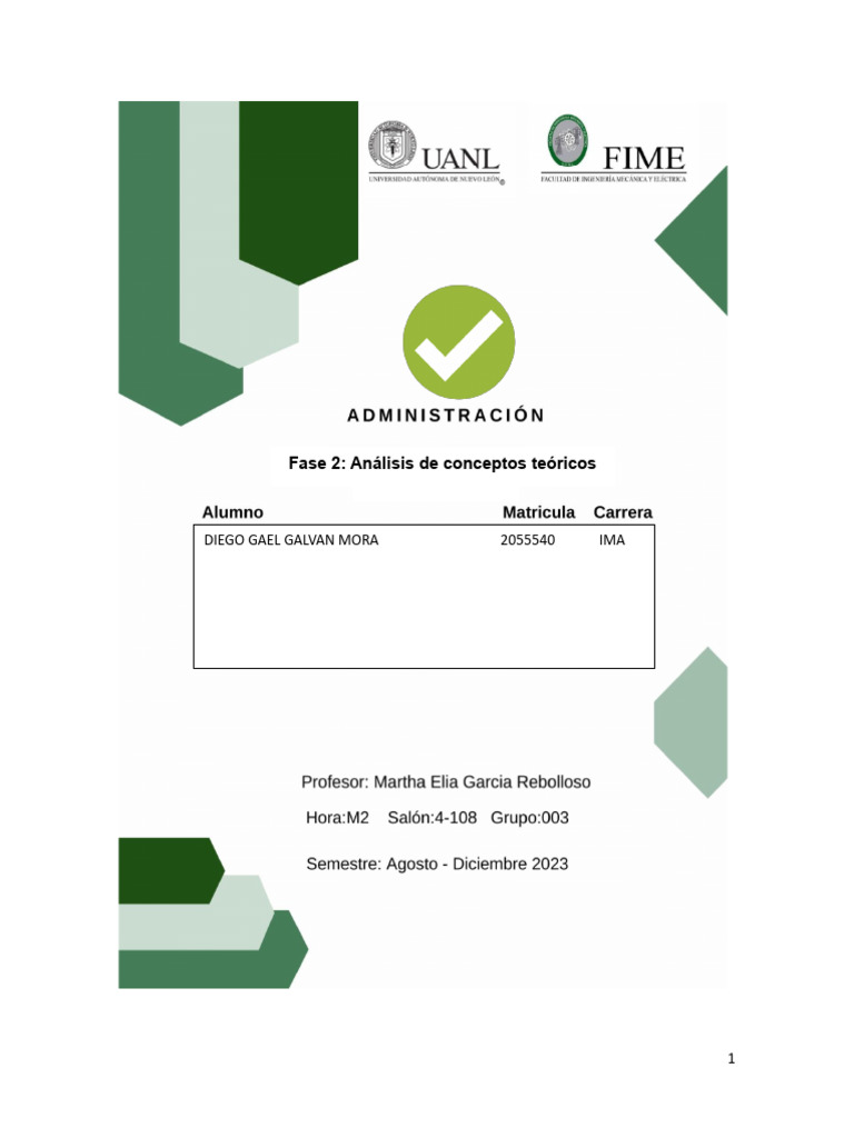 Fase 2: Análisis de Conceptos Teóricos: Diego Gael Galvan Mora 2055540 ...