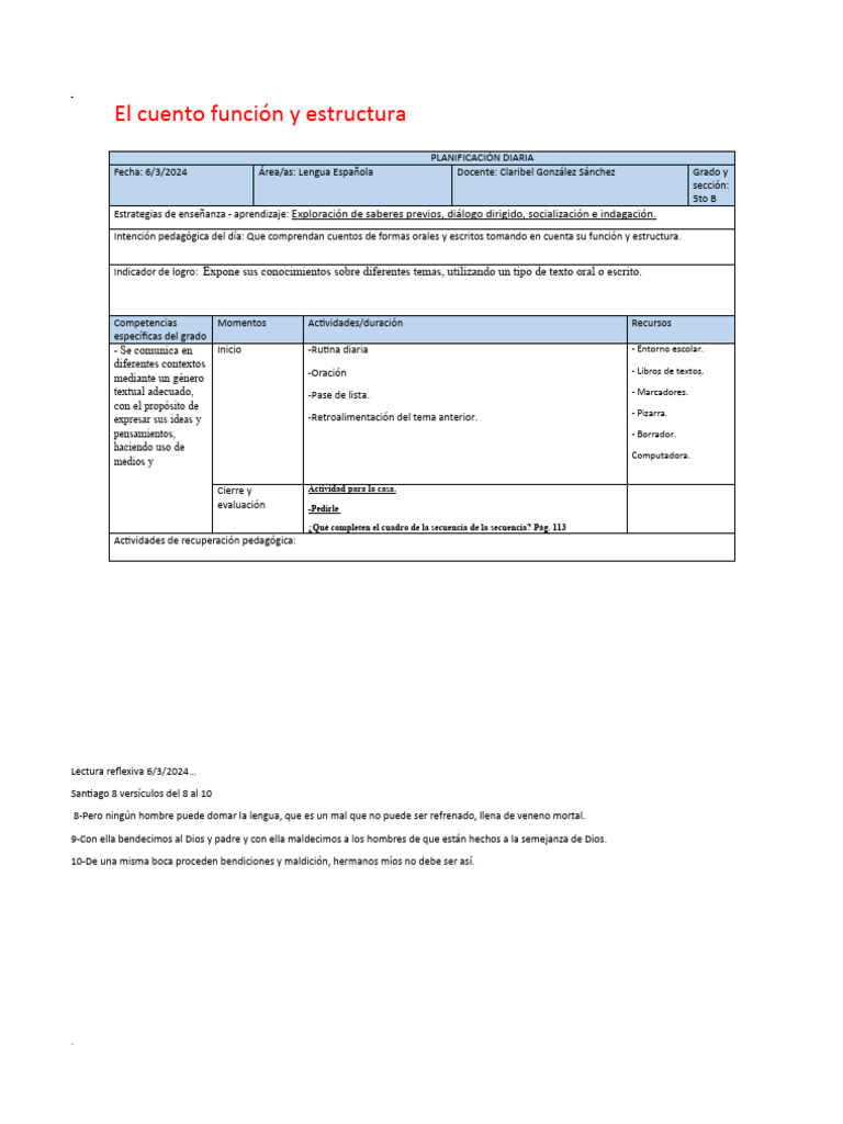 Plan El Cuento Completo | PDF | Evaluación | Maestros