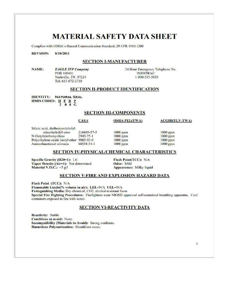 Eagle Cement MSDS, TDS | PDF | Technology & Engineering