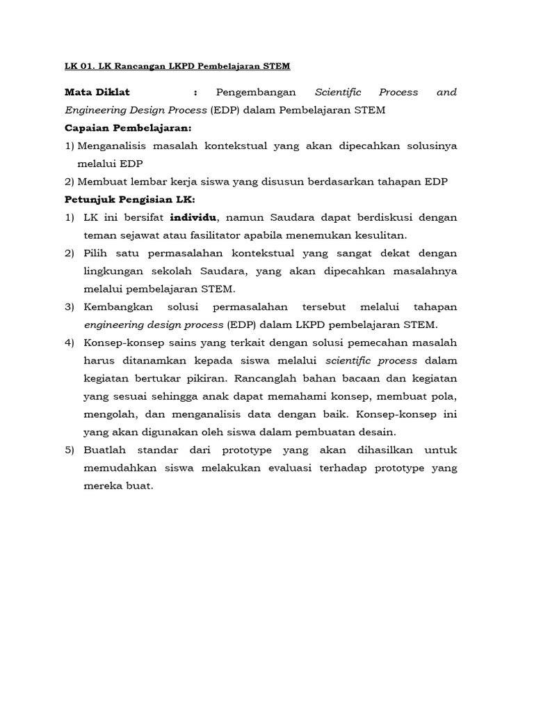 LKPD SP EDP Hartini Revisi | PDF