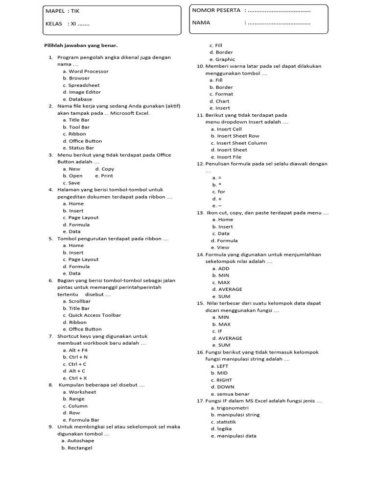 Soal Uas Kelas XI SMTR 2 | PDF