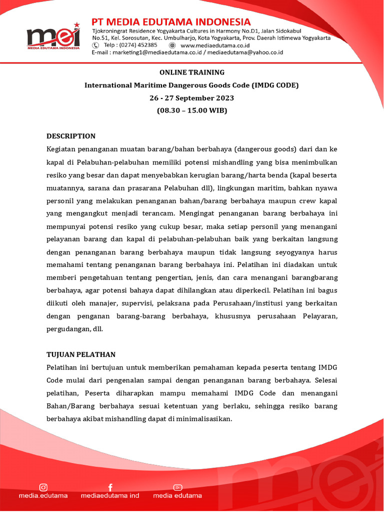 International Maritime Dangerous Goods Code (IMDG CODE) | PDF