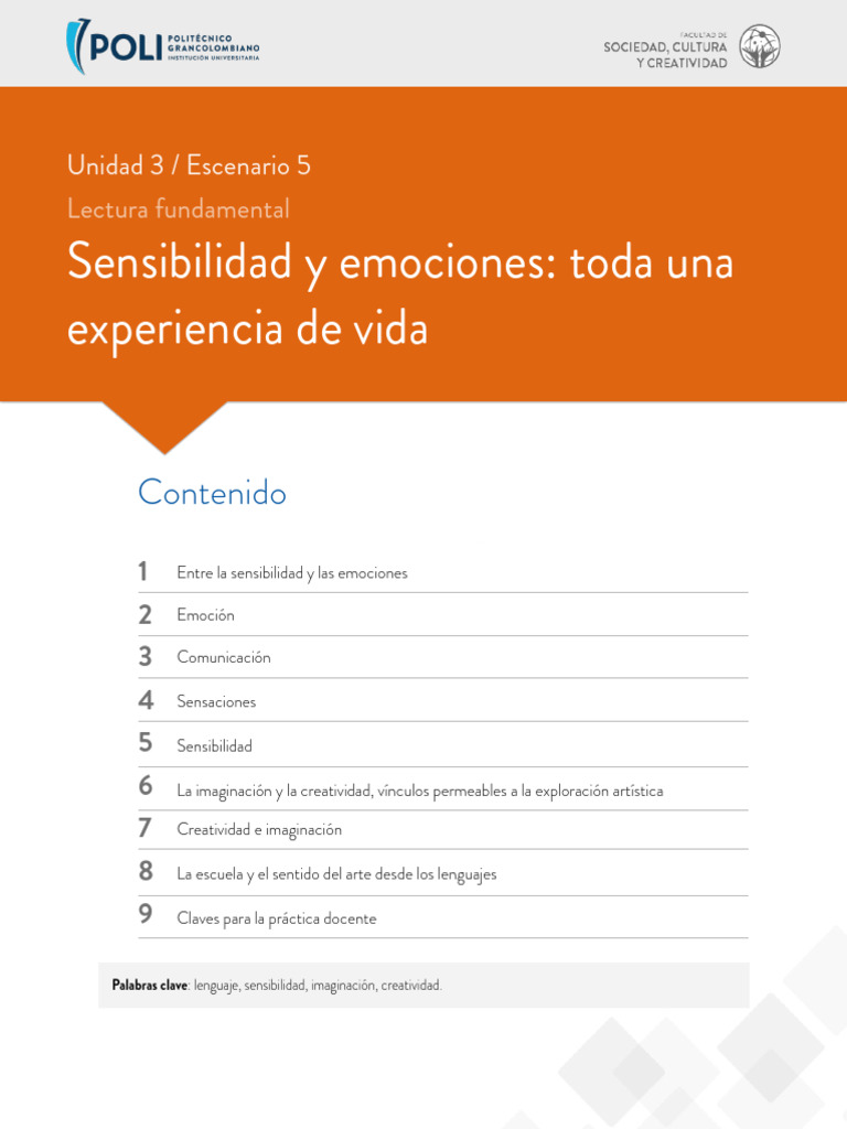 Escenario 5 Sensibilidad y Emociones Toda Una Experiencia de Vida | Descargar gratis PDF | Las ...
