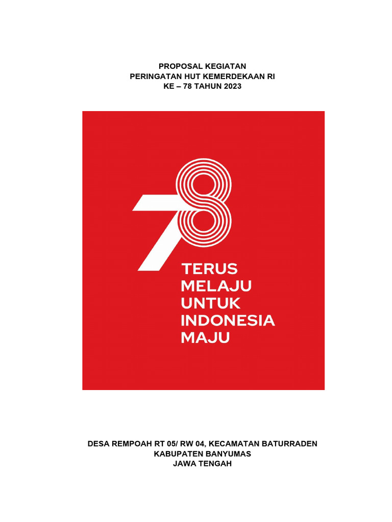 Proposal Kegiatan Hut Ri 78 2023 RT 05 | PDF