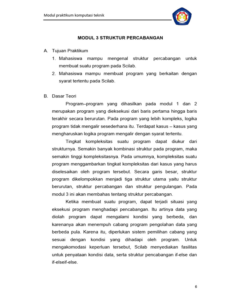 Modul 3 Struktur Percabangan | PDF | Metode & Bahan Ajar | Teknologi ...