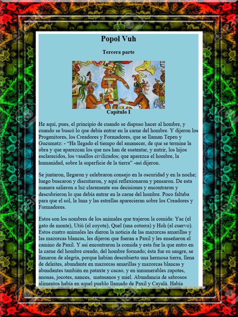 Creación del Hombre en el Popol Vuh | PDF | Ciencias sociales ...