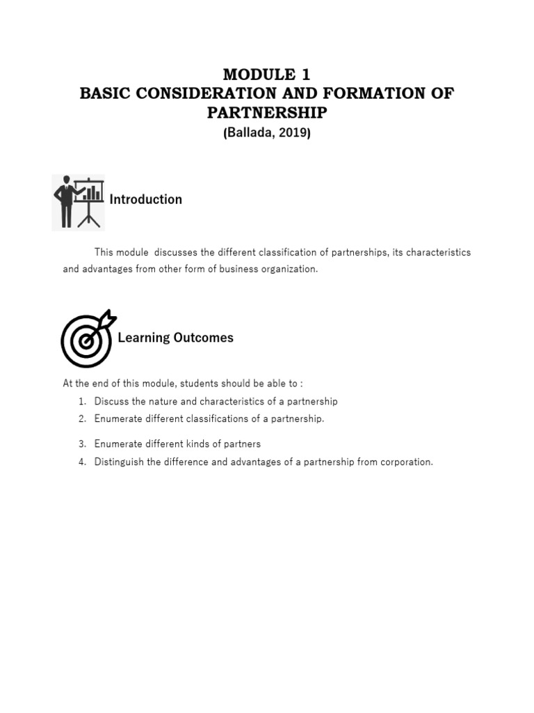 Module 1 Partnership and Corp | Download Free PDF | Partnership ...