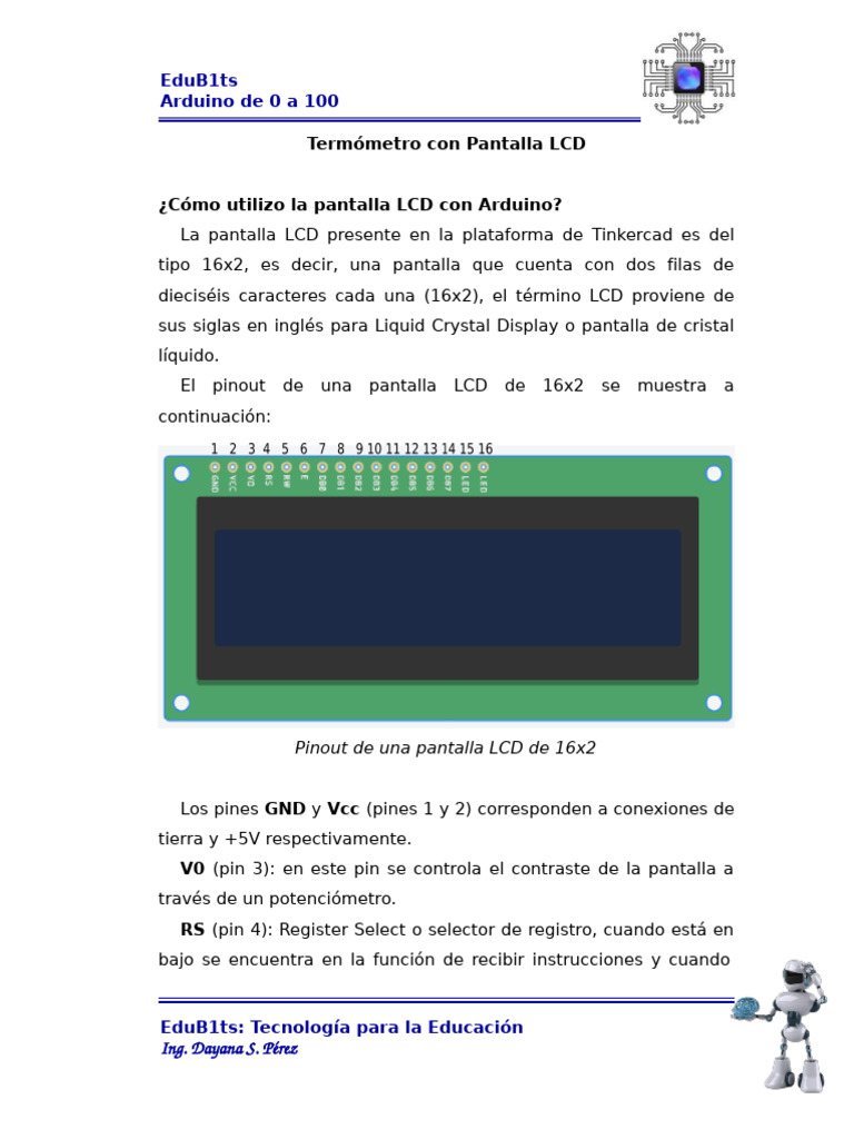 Guia Pantalla LCD | PDF | Arduino | Pantalla de cristal líquido