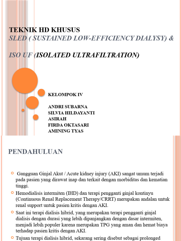 SLED dan ISO UF dalam Hemodialisis | PDF | Kesehatan Holistik ...