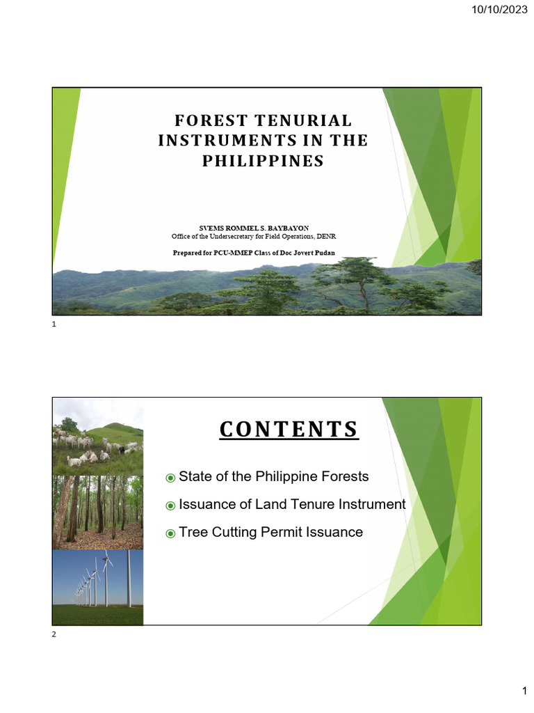 Land Tenure Instrument - Forestry RSB Part 1 | PDF | Forests | Forestry