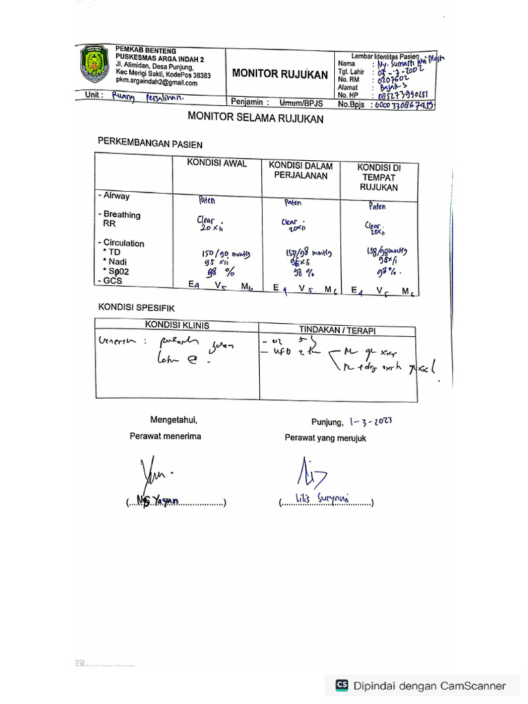 Contoh Monitor Rujukan | PDF