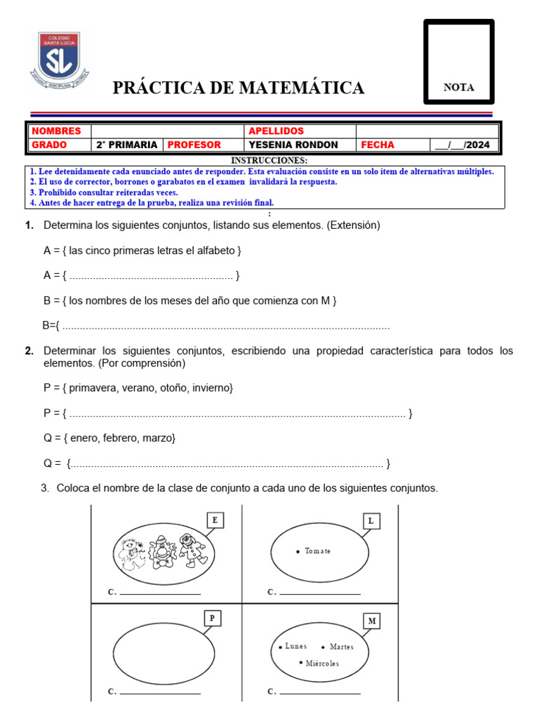 pRACTICA DE MATEMATICA | PDF