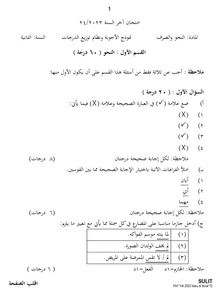 19 T2 Skema Nahu Soraf PASA23 | PDF