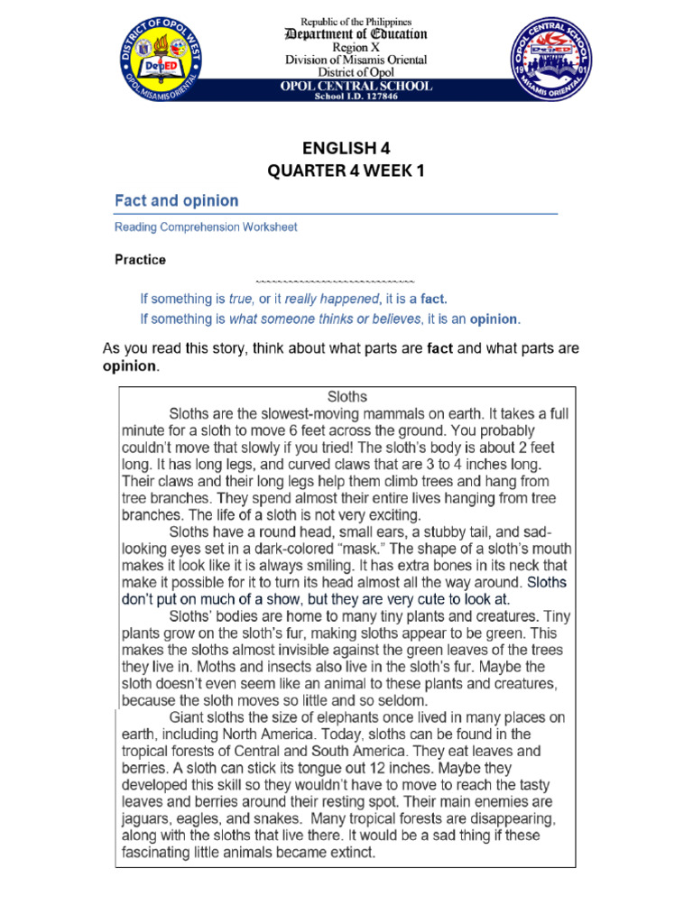 Activity Sheets q4 w1 v.2 | PDF