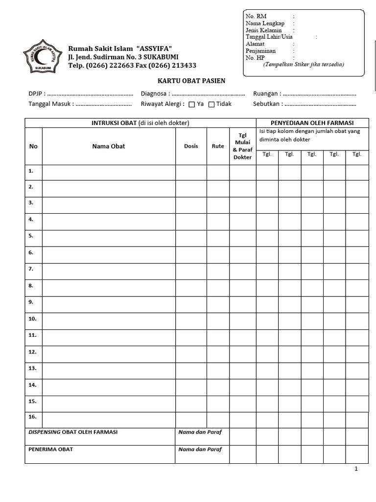 Kartu Obat Fix | PDF