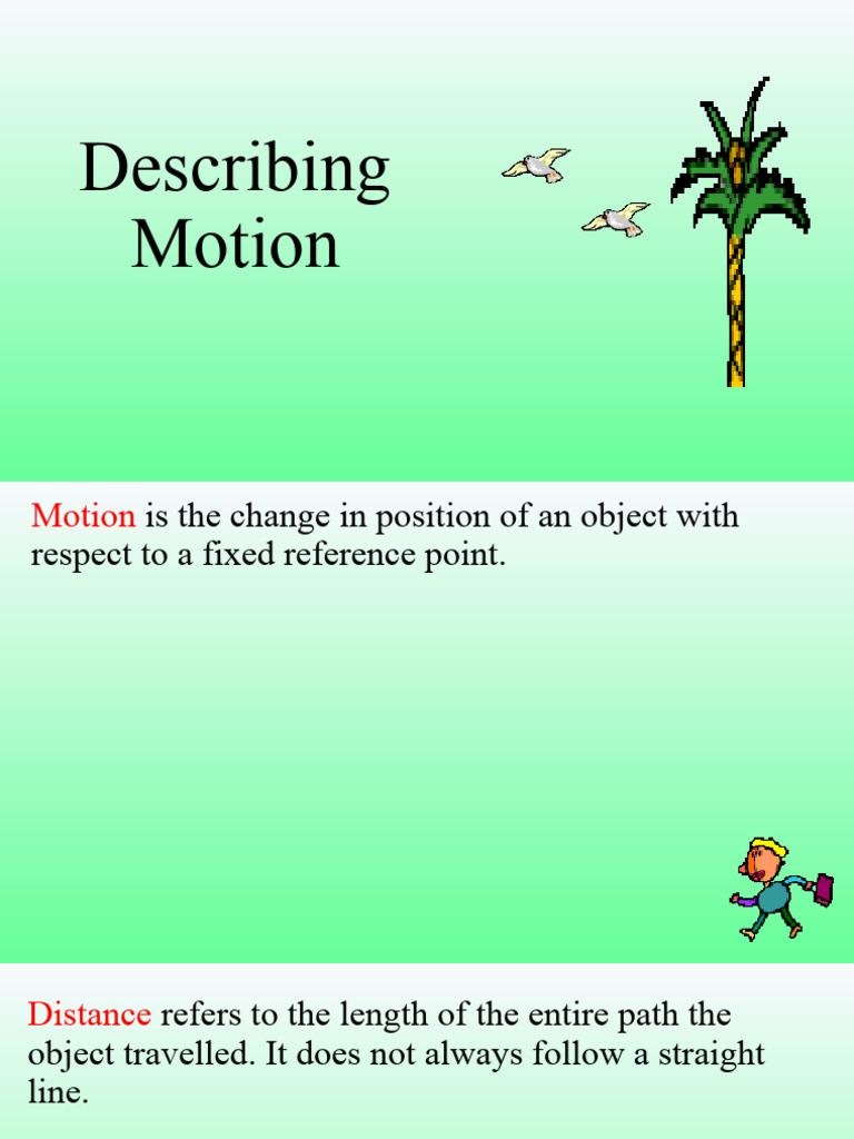 Describing Motion | PDF | Speed | Velocity
