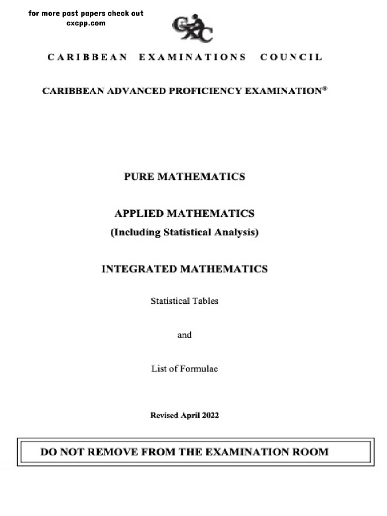 Formula Sheet Pure U2 | PDF