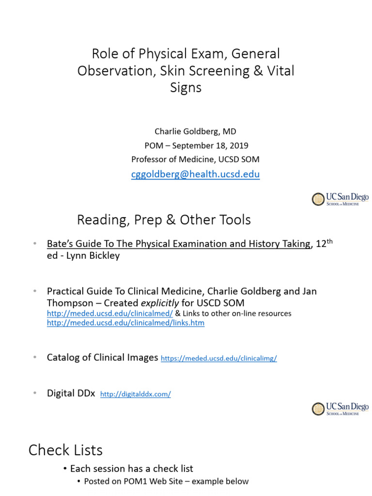 Vital Signs and Introduction To The Exam | PDF | Blood Pressure ...