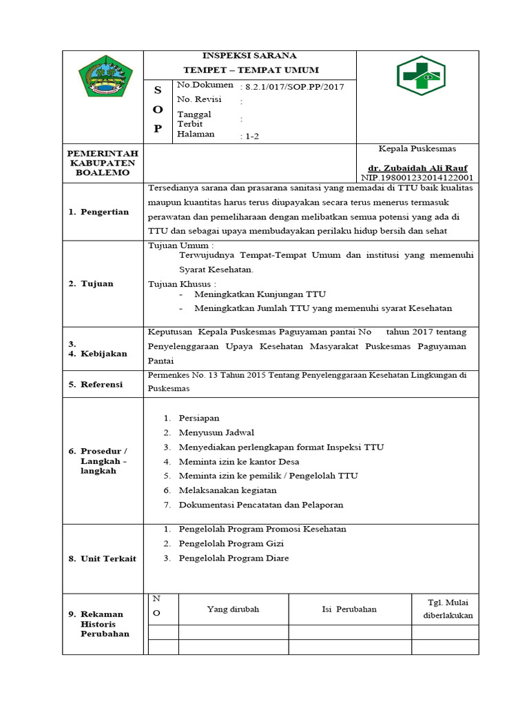Inspeksi Sarana Ttu | PDF