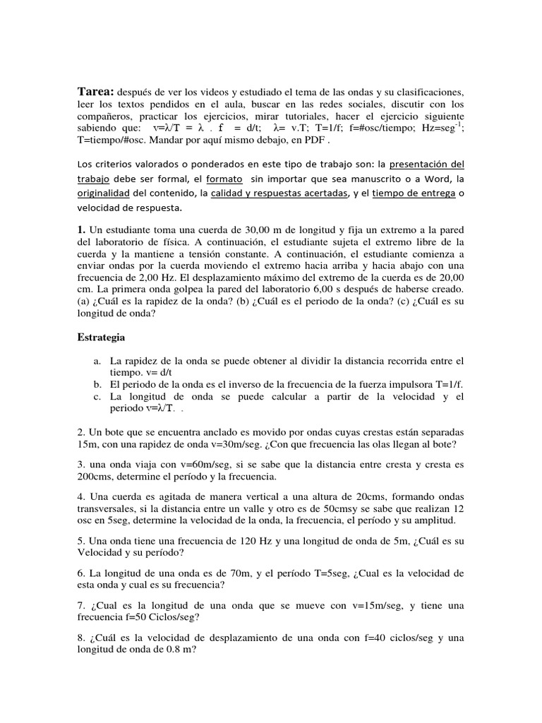 Tarea #10. | PDF | Olas | Frecuencia