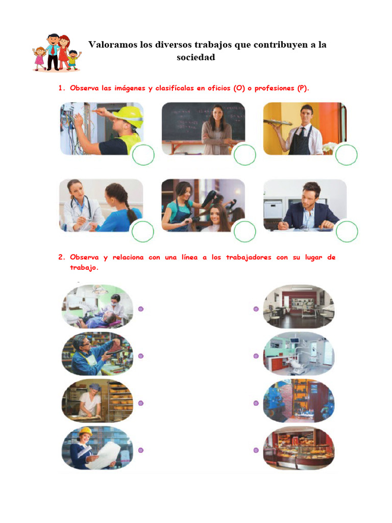 Ficha Lun 29 Tuto Valoramos Los Diversos Trabajos ... | PDF
