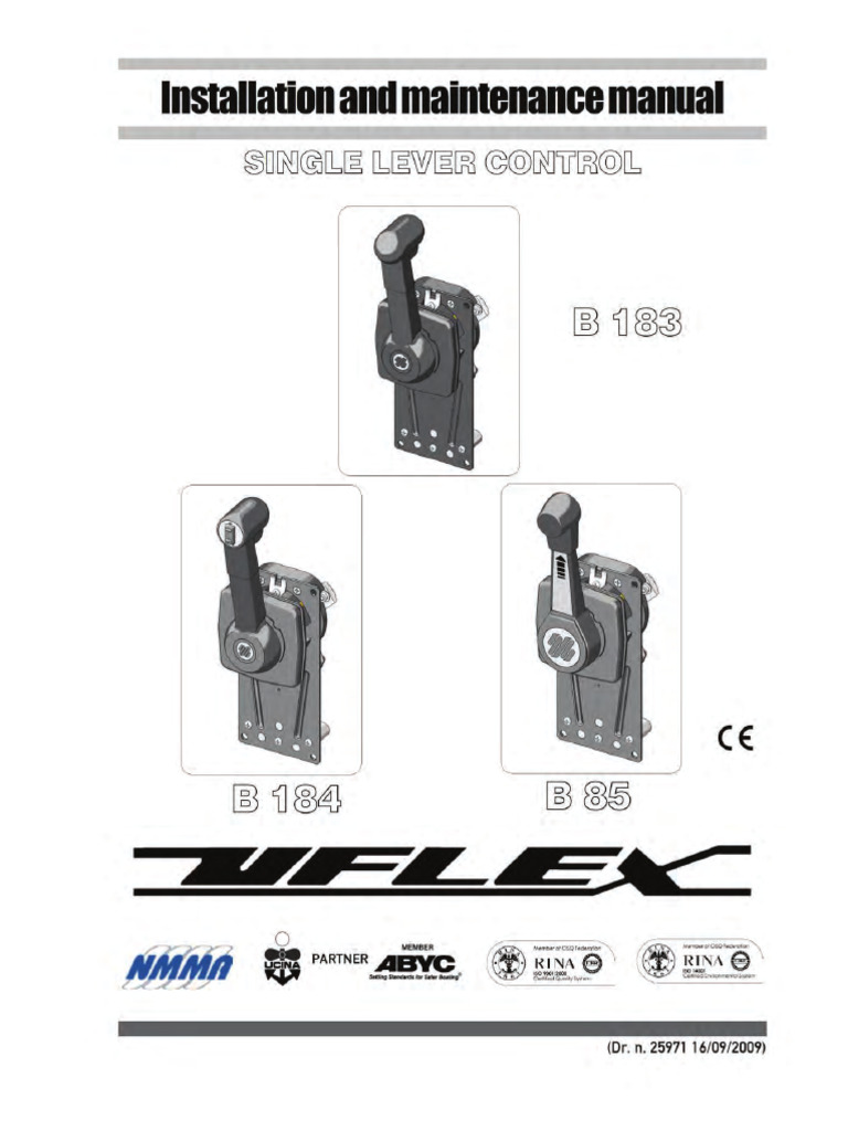 Uflex Model b85 Engine Control Lever Instructions | PDF