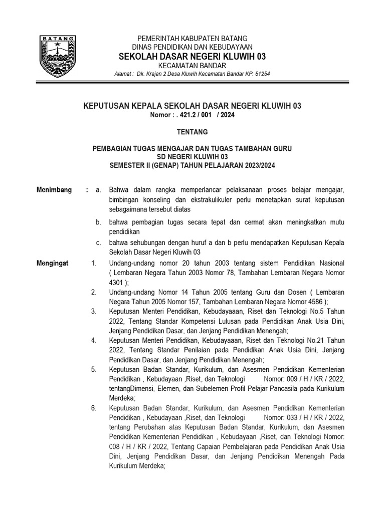 Laporan Kegiatan Ekstra Drumband SD Kluwih 03 | PDF