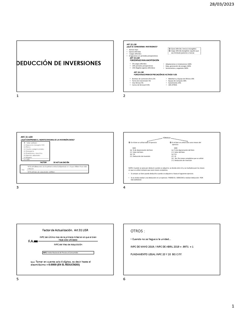 Deduccion de Inversiones | PDF | Inversiones | Activo fijo