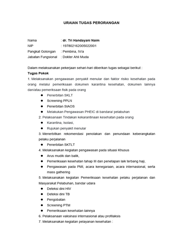Uraian Tugas Perorangan Tri Handayani Naim - Tim 4 | PDF | Pengembangan Diri | Kesehatan Holistik